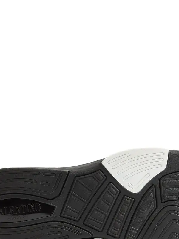 Valentino Garavani Demivee Mesh And Suede Low Top Sneakers - Black