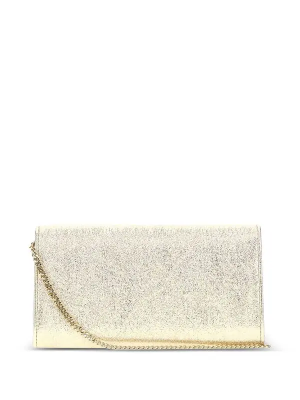 JIMMY CHOO Emmie Clutch Bag In Platinum Ice Brilliance Fabric - Silver