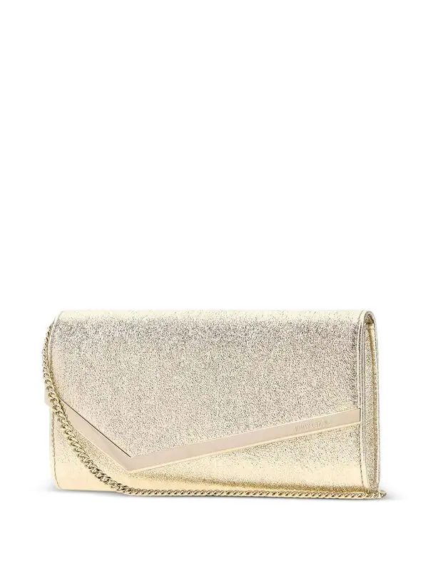 JIMMY CHOO Emmie Clutch Bag In Platinum Ice Brilliance Fabric - Silver