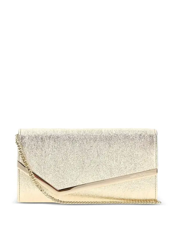 JIMMY CHOO Emmie Clutch Bag In Platinum Ice Brilliance Fabric - Silver