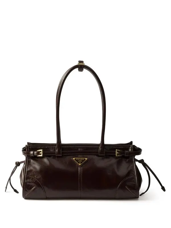Prada Bonnie Medium Leather Handbag - Brown