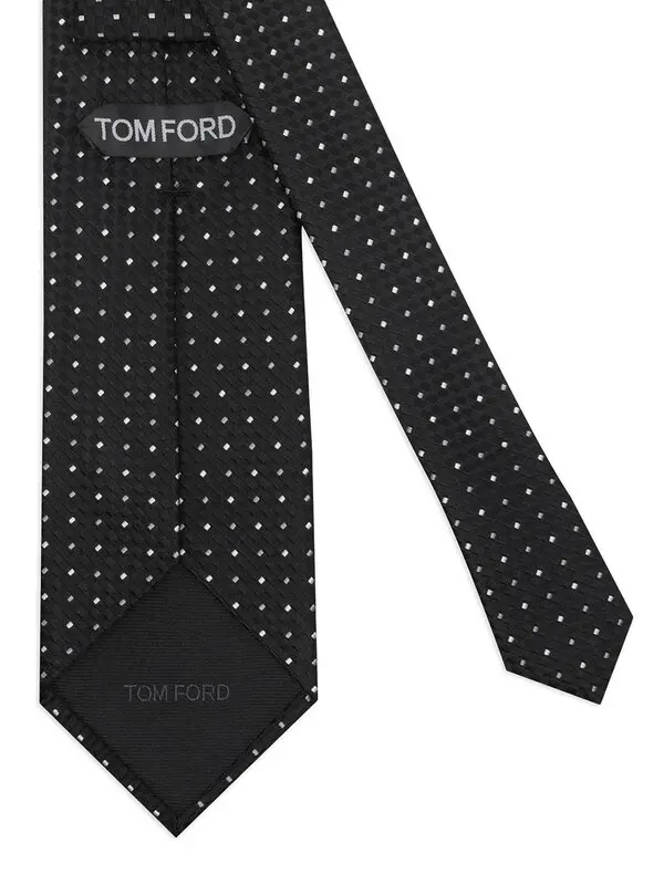 TOM FORD Micro Design Silk Neck Tie - Black