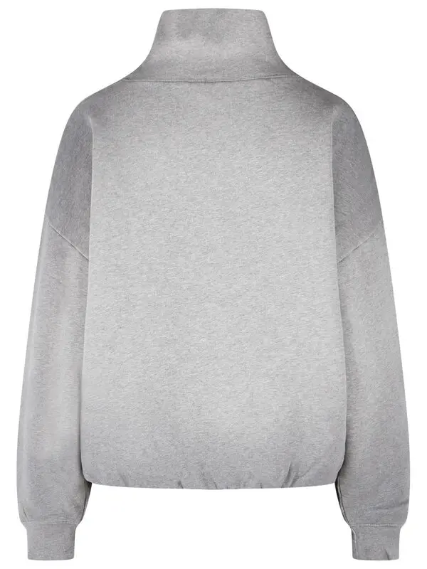 Acne Studios Cotton Sweatshirt With Raised Neck And Logo Print - Gray