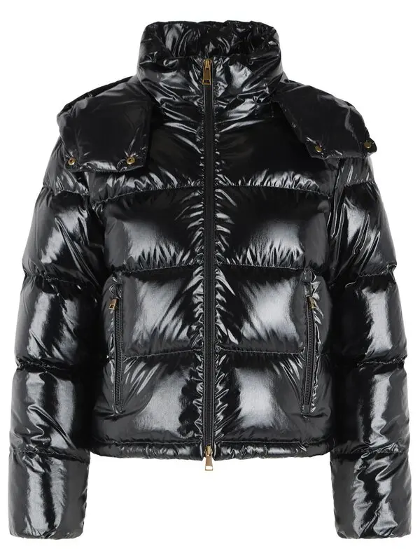 Moncler Glossy Polyamide Down Jacket - Black