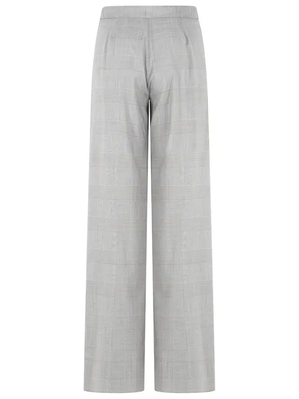 Max Mara Netto Prince Of Wales Wool Trousers - Green