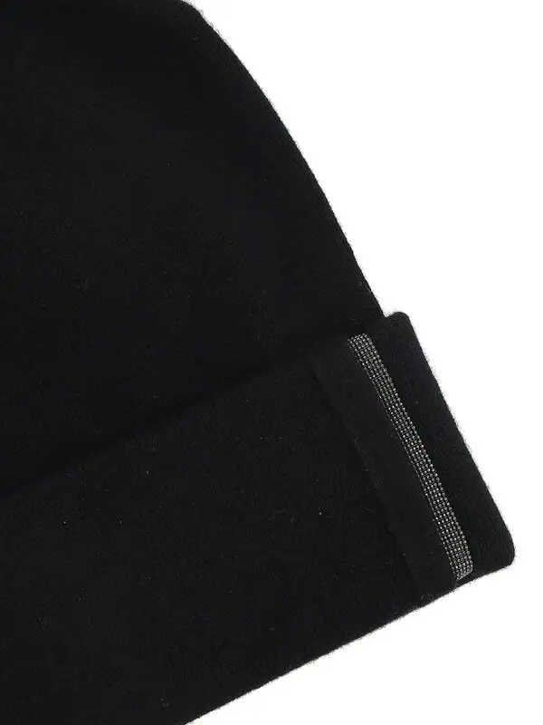 Brunello Cucinelli Cashmere Beanie - Black