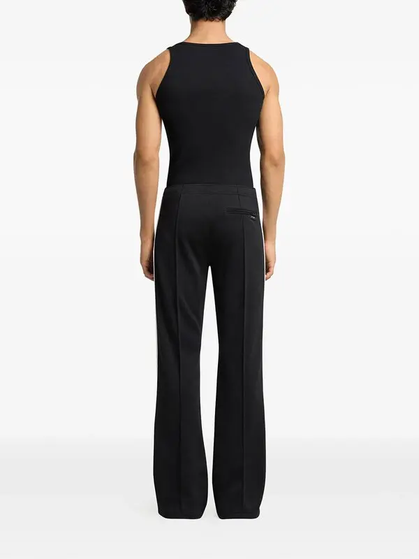 COURREGES 90's Ribbed Tank Top With Embroidered Logo - Black