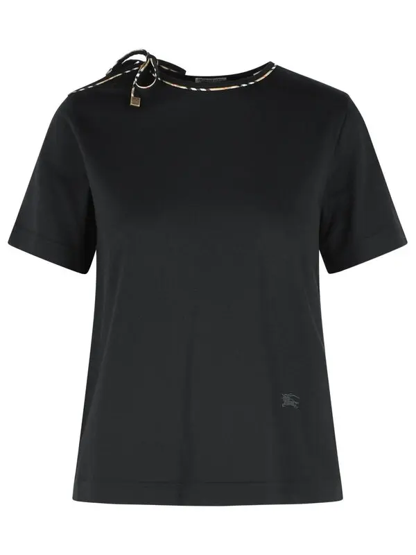 Burberry Frankie Bow Cotton T-shirt - Black