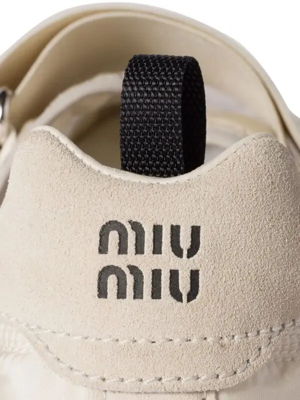Miu Miu Tyre Technical Fabric And Suede Ballerinas