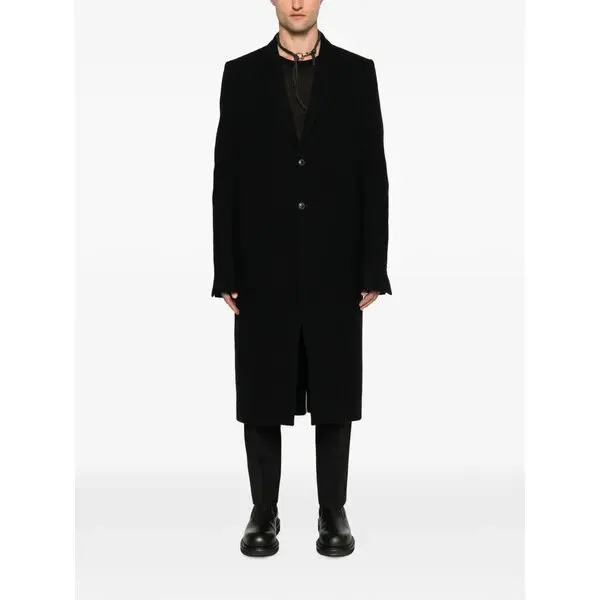 Rick Owens Single Breasted Coat With Notched Lapels And Vented Back