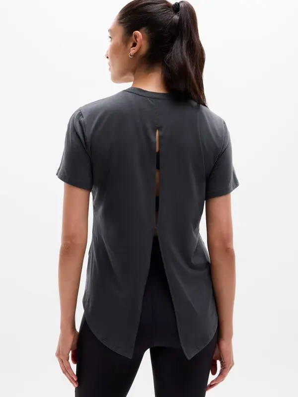 Athleta Trainknit Tee With Adjustable Tie-back Detail