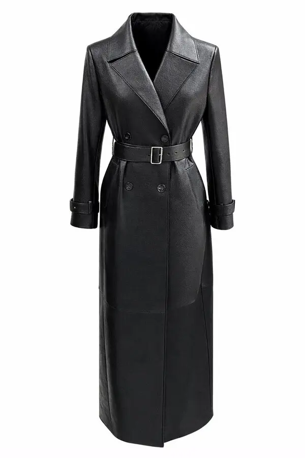 EXQUISE Alohi Leather Trenchcoat