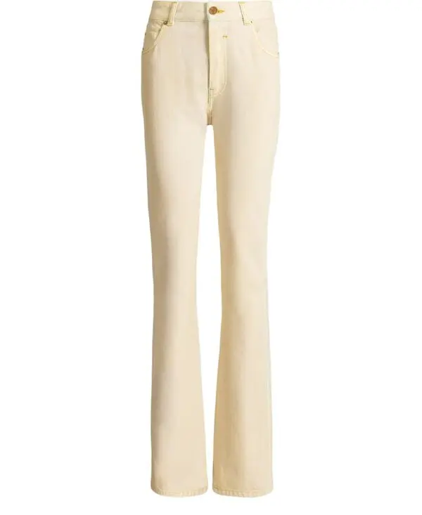 Balmain High-waisted Faded Denim Jeans