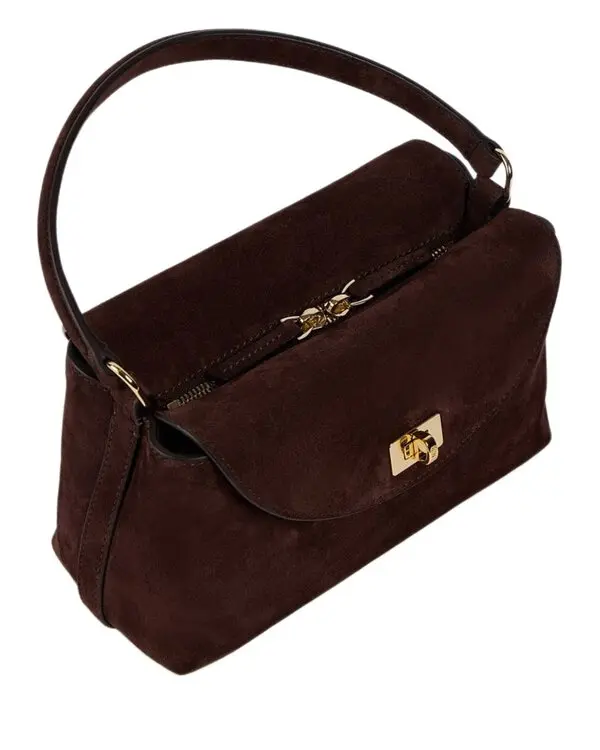 Sandro Le Grand Bazaar Mini Suede Top Handle Bag