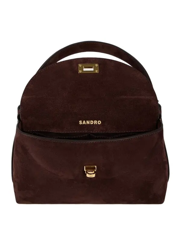 Sandro Le Grand Bazaar Mini Suede Top Handle Bag