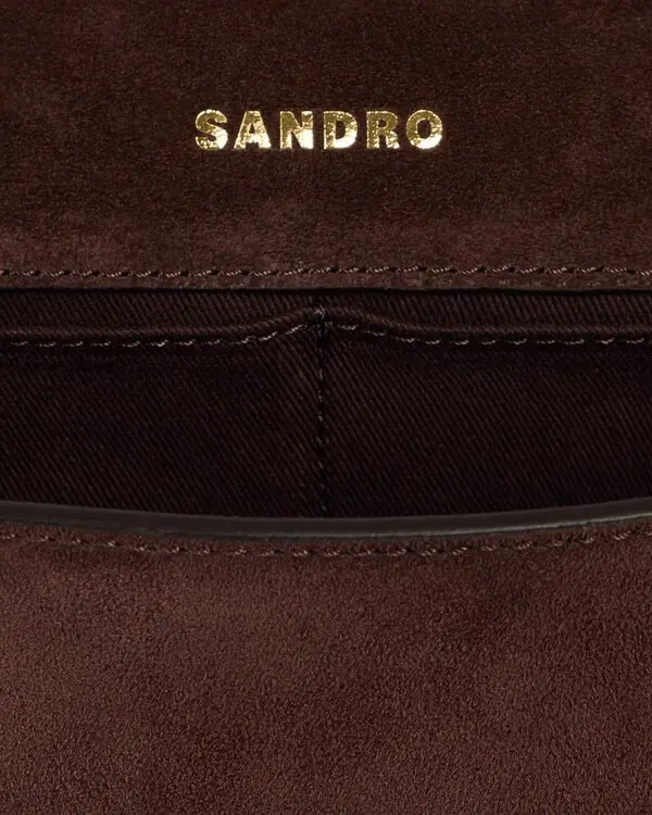 Sandro Le Grand Bazaar Suede Top Handle Bag