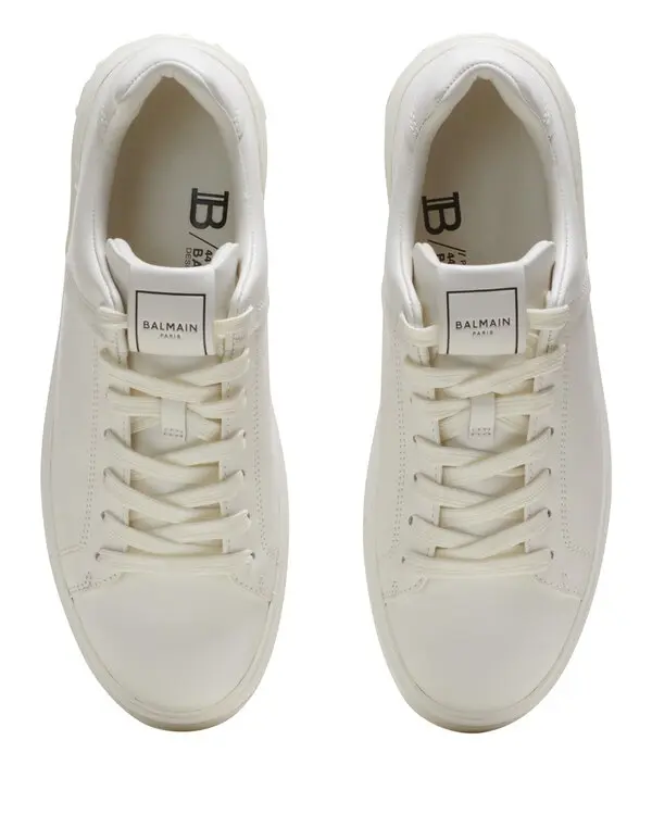 Balmain B-court Leather Lace-up Sneakers - White
