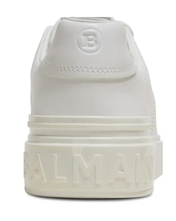 Balmain B-court Leather Lace-up Sneakers - White