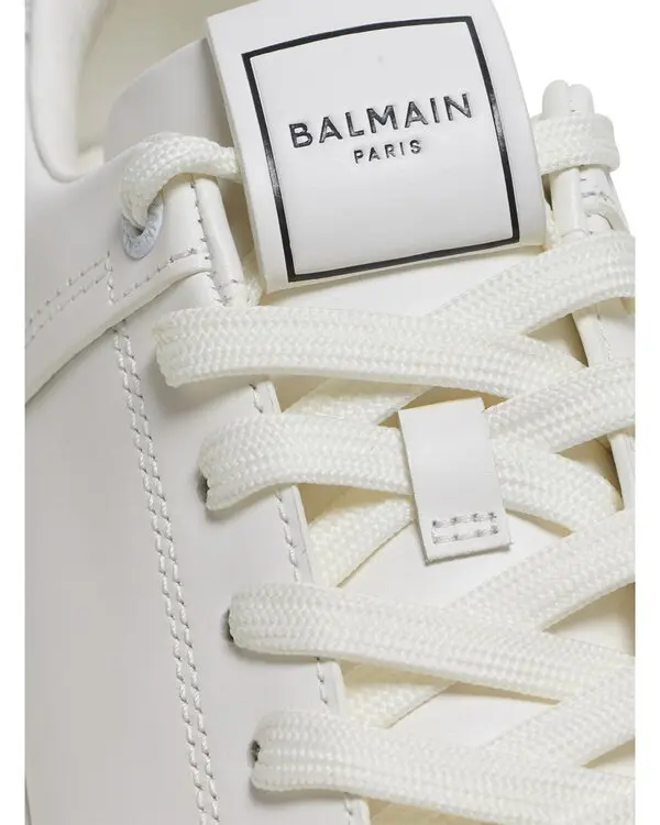 Balmain B-court Leather Lace-up Sneakers - White