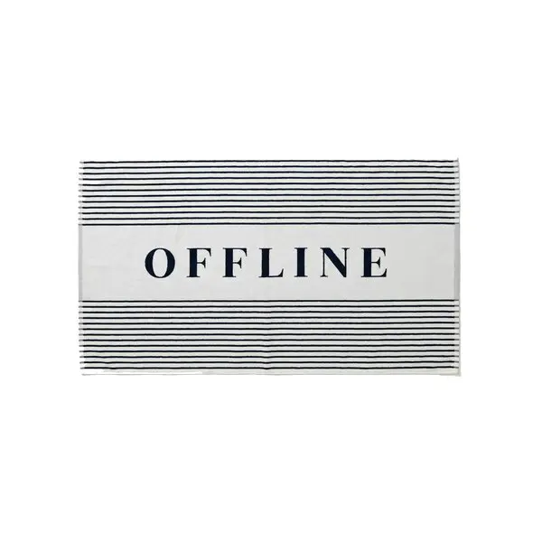 ITALIC Offline Australian Cotton Beach Towels White Singles - Blue