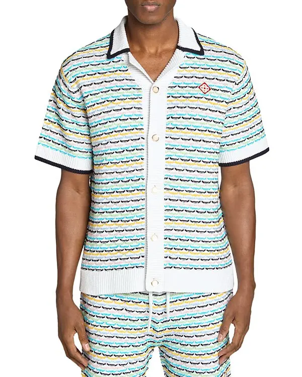 Casablanca Embroidered Vibrant Stripe Shirt - Multi