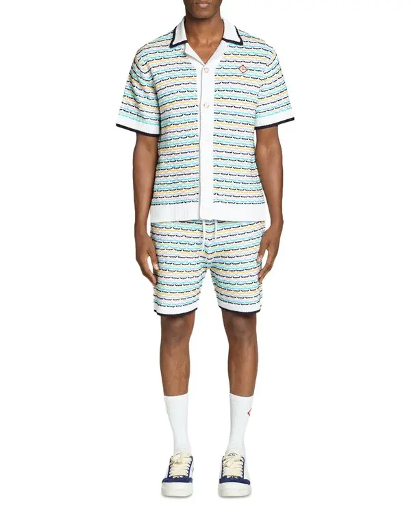 Casablanca Embroidered Vibrant Stripe Shirt