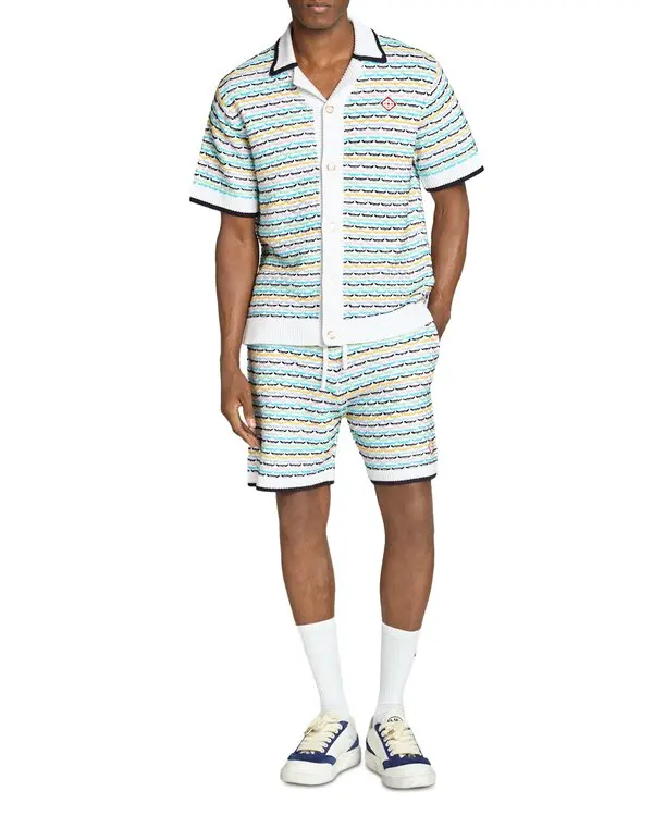 Casablanca Embroidered Vibrant Stripe Shirt