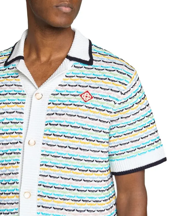 Casablanca Embroidered Vibrant Stripe Shirt