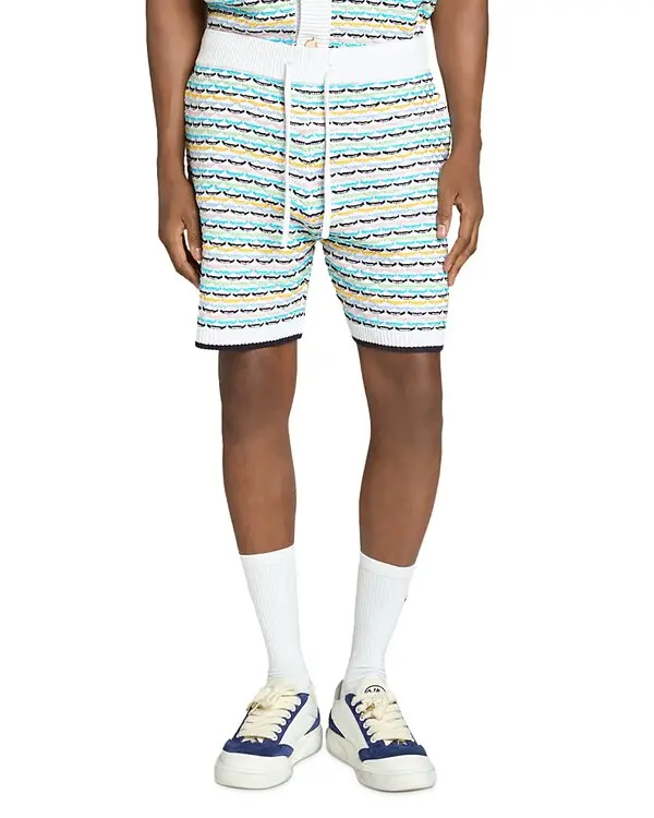 Casablanca Crochet Tuck Stitch Stripe Shorts