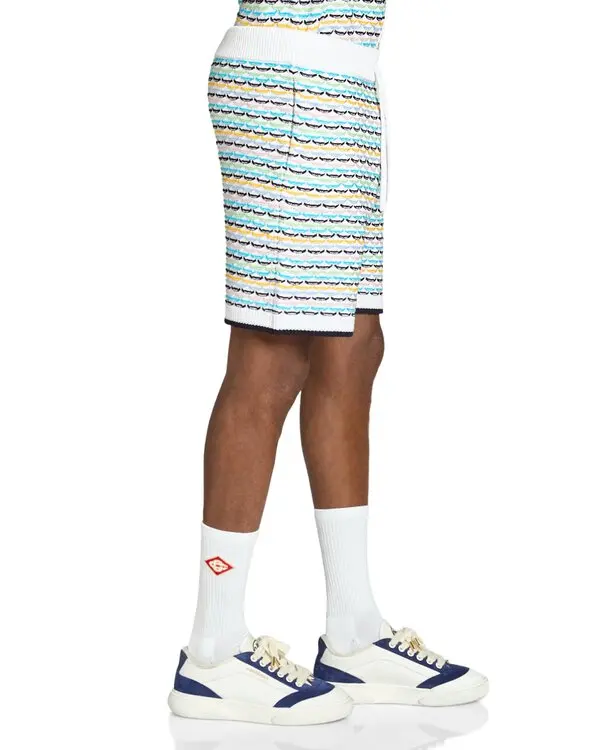Casablanca Crochet Tuck Stitch Stripe Shorts