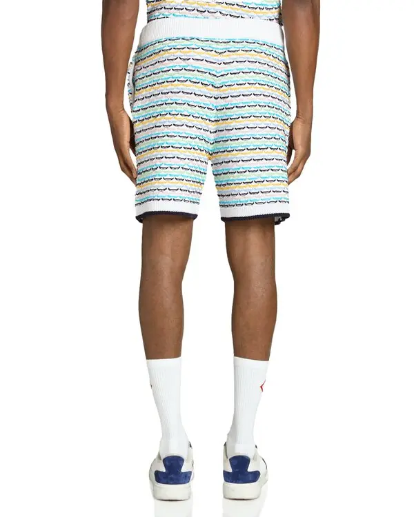 Casablanca Crochet Tuck Stitch Stripe Shorts