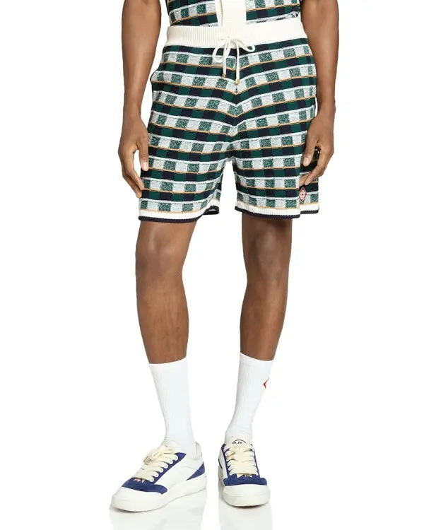 Casablanca Check Embroidery Shorts