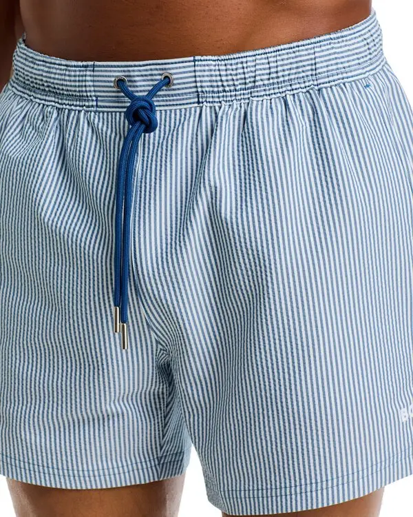 BOSS Velvetfish 5" Seersucker Swim Trunks With Drawstring