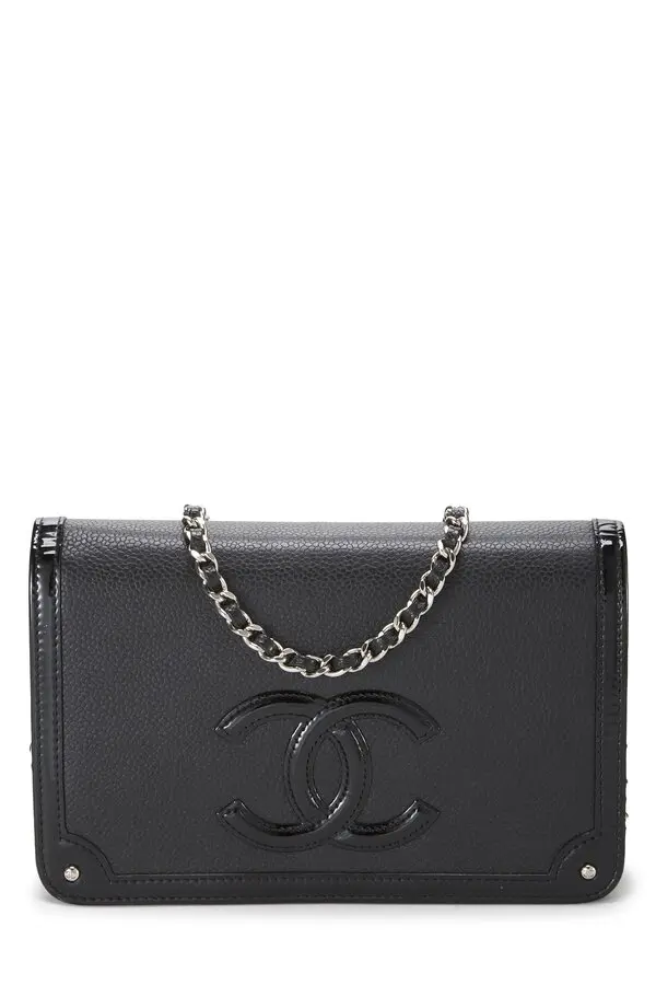 Chanel Caviar Timeless Studded Border Wallet On Chain