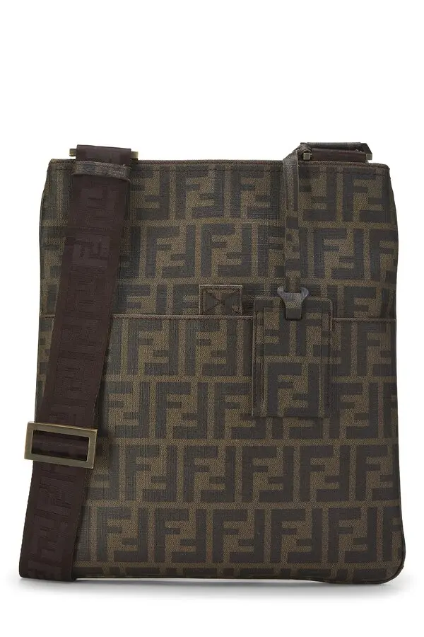 Fendi Zucca Coated Flat Messenger - Brown