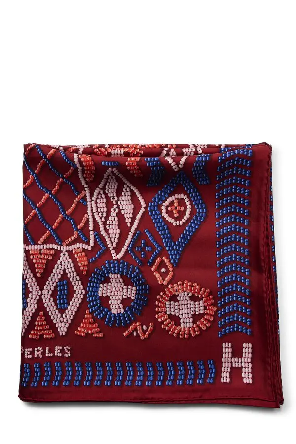 Hermès Multicolor 'kelly En Perles' Silk Scarf