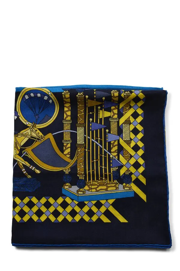 Hermès Multicolor 'les Trophees' Cashmere Scarf 140
