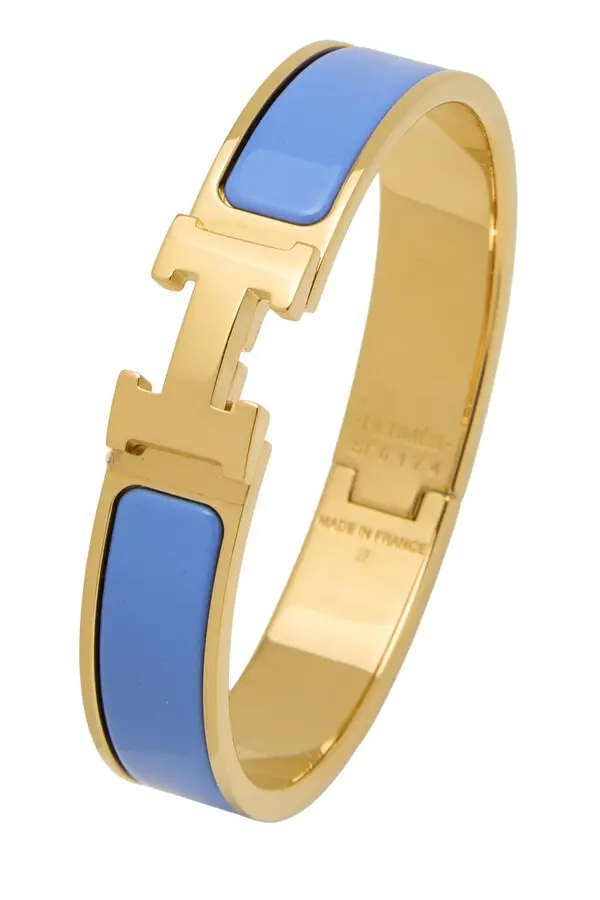 Hermès Enamel Clic-clac 'h' Bracelet - Blue
