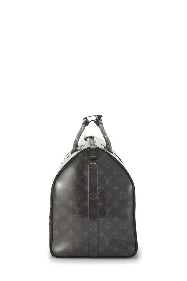 LOUIS VUITTON Monogram Eclipse Glaze Keepall Bandouliere 50