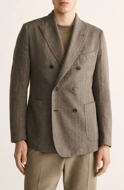 Mango Slim Fit Linen Blend Suit Jacket