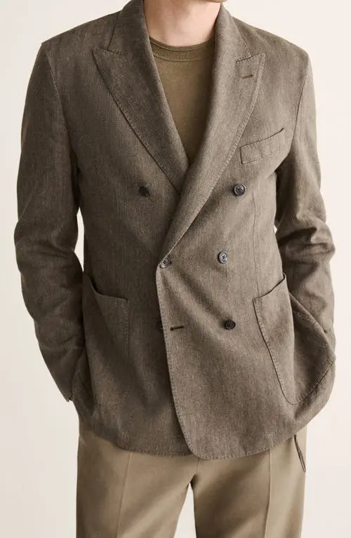 Mango Slim Fit Linen Blend Suit Jacket