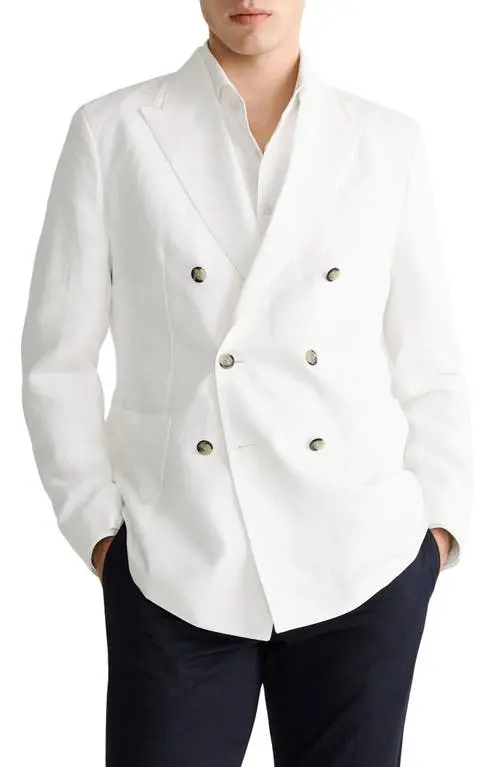 Mango Slim Fit Linen Blend Suit Jacket