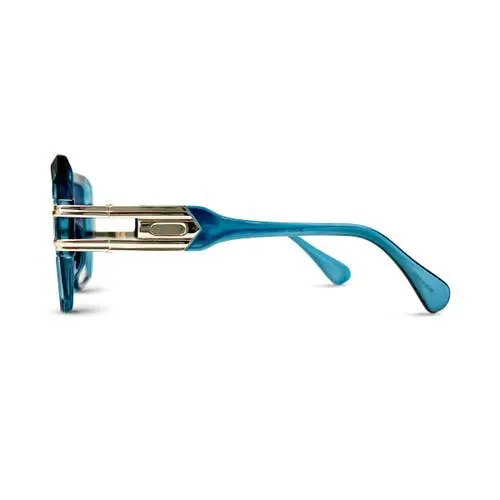 YOUZEY Sunbreak Square Frame Sunglasses With Gold Temple Accent - Blue