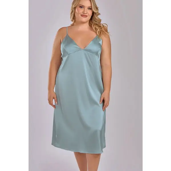 ICOLLECTION Satin Nightgown With Adjustable Straps