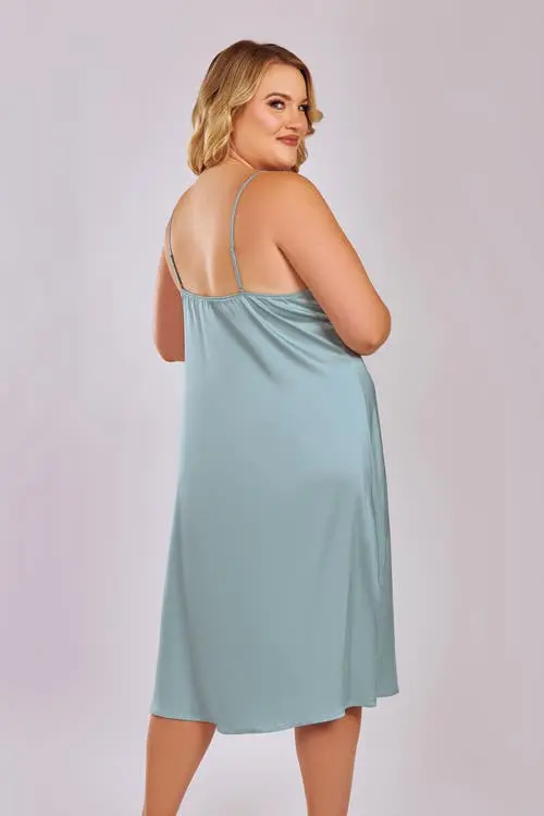 ICOLLECTION Satin Nightgown With Adjustable Straps