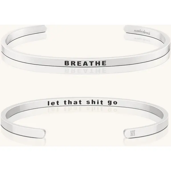 MANTRA Breathe Cuff Bracelet - Silver