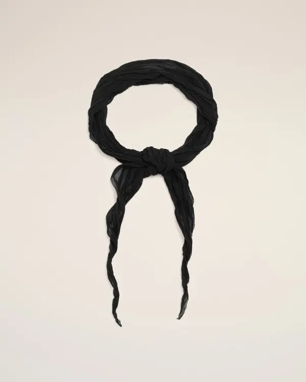 AMI Paris Polyester Crumpled Gavroche - Black