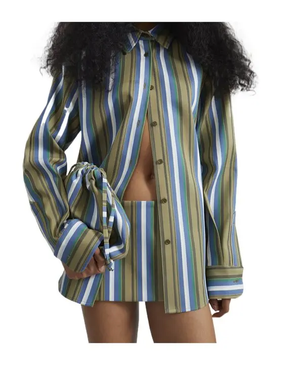 THE FRANKIE SHOP Long-sleeved Shirt With Pointed Collar And Padded Shoulders