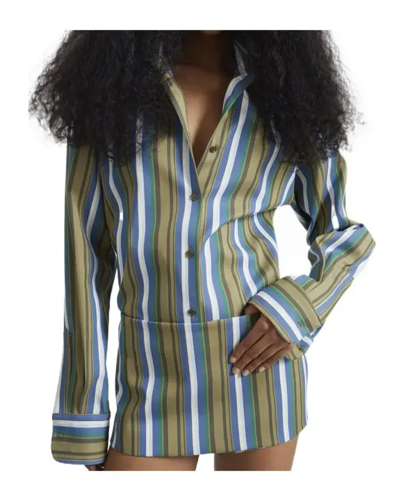 THE FRANKIE SHOP Long-sleeved Shirt With Pointed Collar And Padded Shoulders