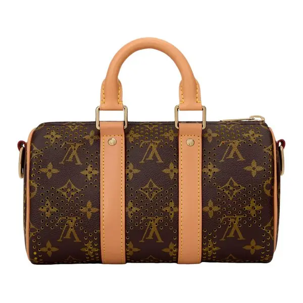 LOUIS VUITTON Keepall Bandoulière 25 Monogram Perforated Canvas Bag